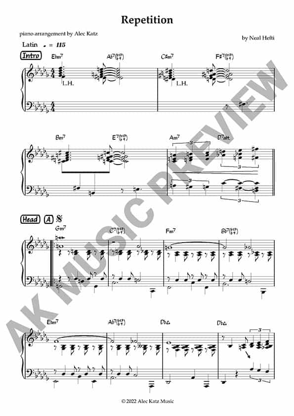 Repetition (piano arrangement) | Alec Katz